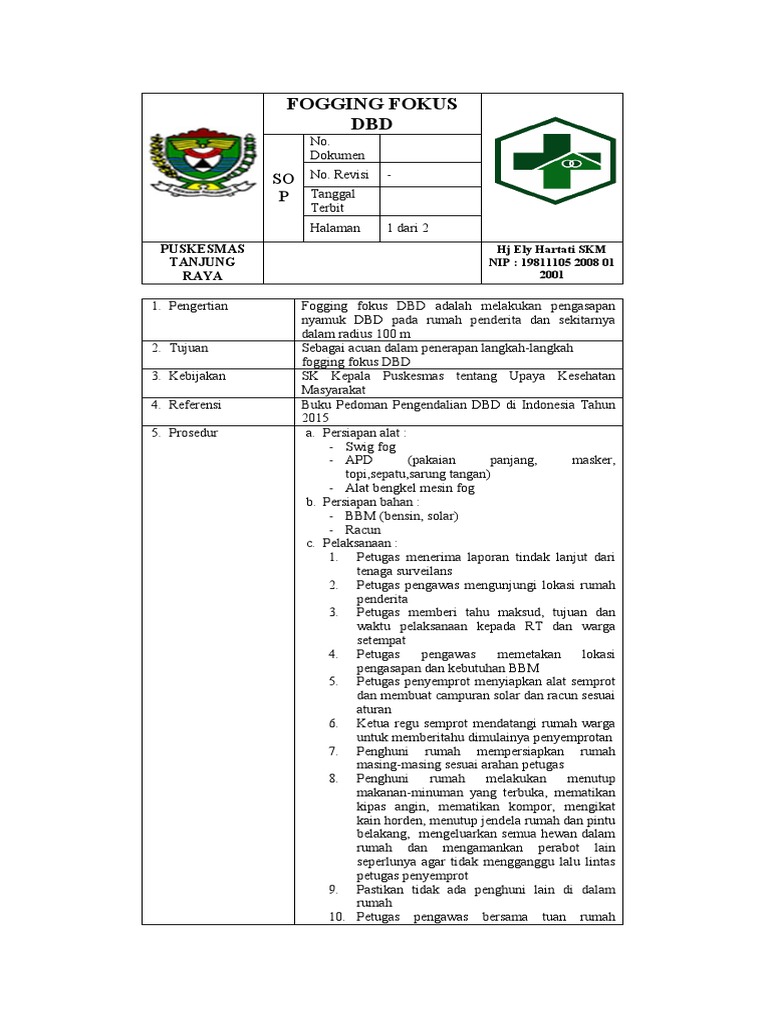 Sop Fogging Fokus DBD | PDF