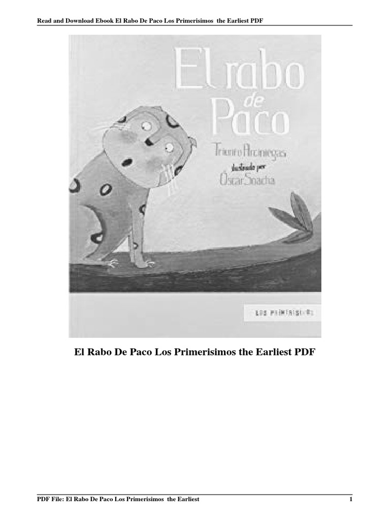 El Rabo de Paco: Los Primerísimos PDF | PDF | Artes del Lenguaje y ...