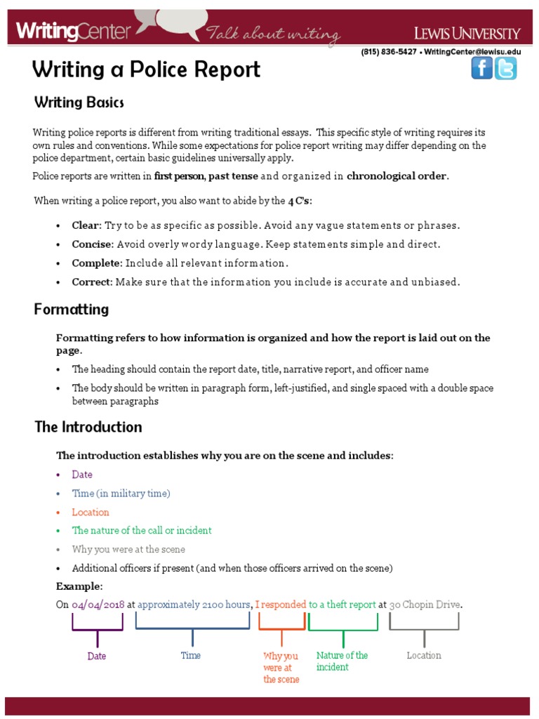 Police Report Resource Revised | PDF | Social Science