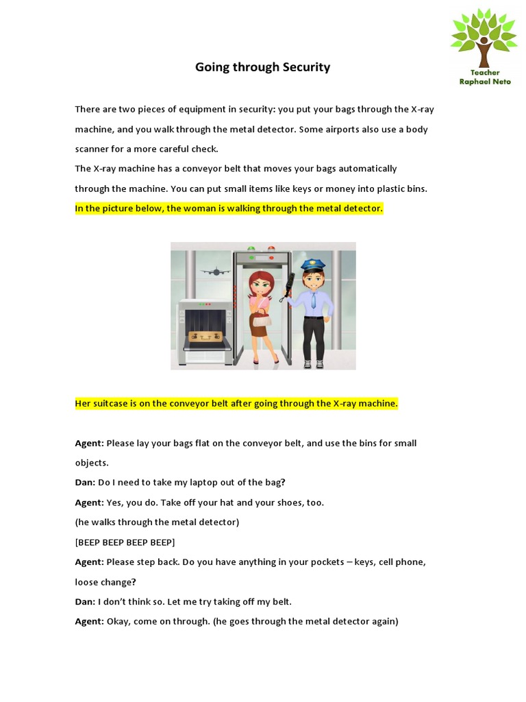 Airport - Part 2 - Going Through Security | PDF | Baggage | Aviation