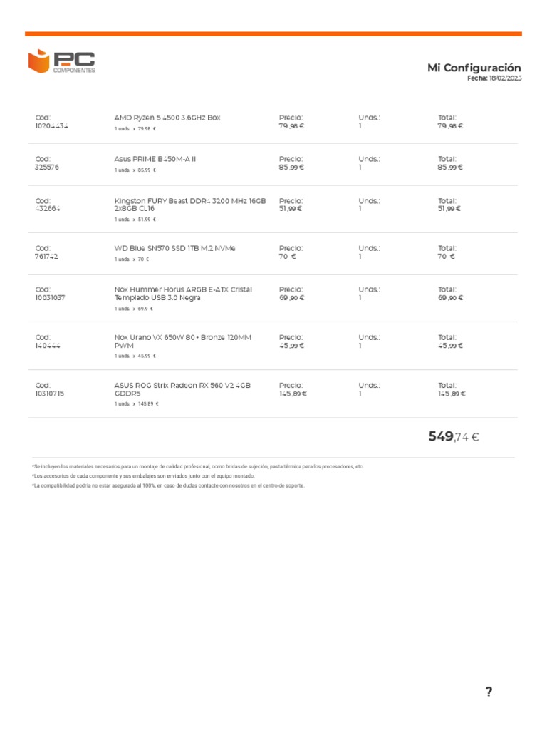 Configurador PC - Tu PC Por Piezas en PcComponentes | PDF | Ciencias de ...