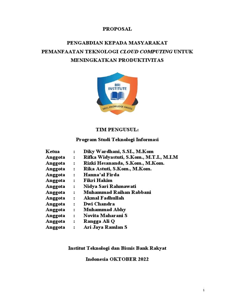 Proposal Pengabdian Masyarakat | PDF