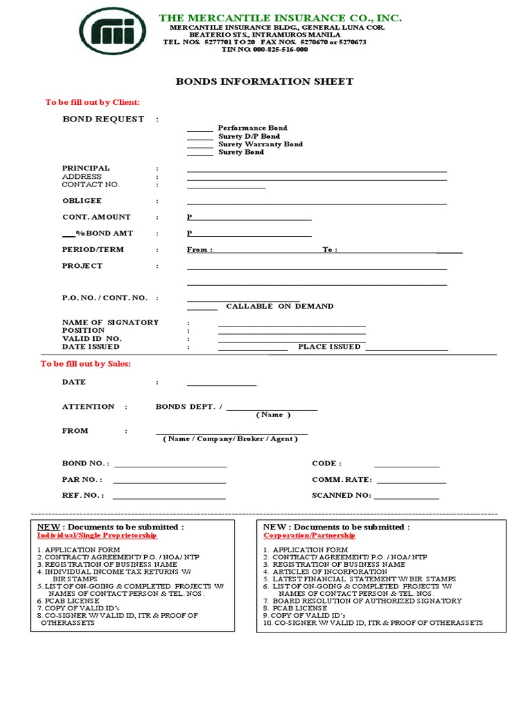 Bond Info Sheet Contractors | PDF | Surety | Private Law