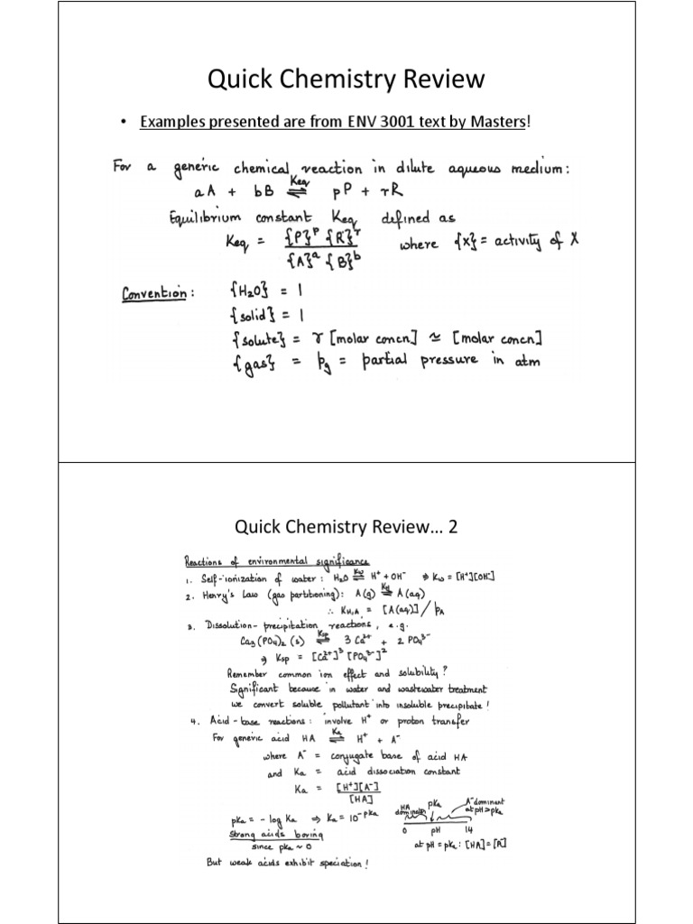 Quick Chemistry & Environmental Laws | PDF | Parts Per Notation ...