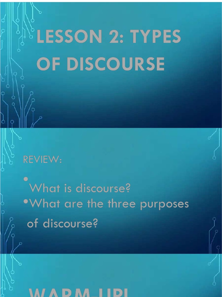 Four Types of Discourse Used to Persuade and Inform | PDF