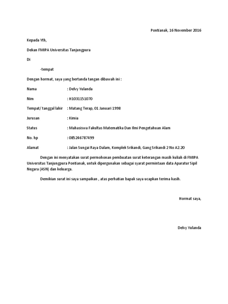 surat permohonan | PDF