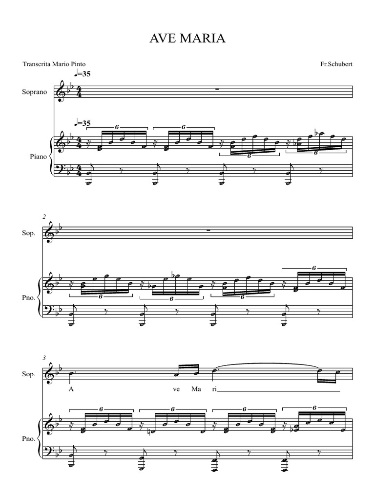 AVE MARIA SHUBERT - Partitura Completa | PDF