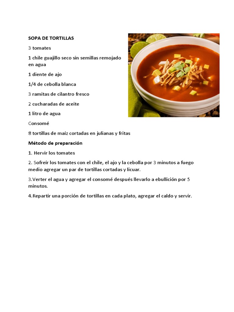 Sopa de Tortilla | PDF