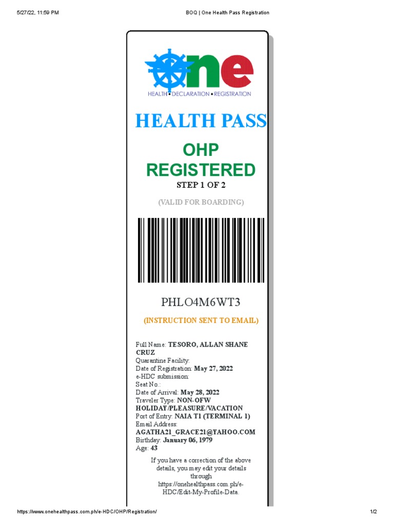 One Health Pass Registration Guide | PDF | Global Health | Pandemic