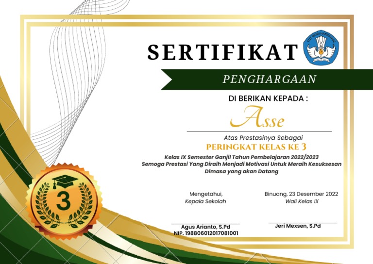 Blue and Yellow Minimalist Employee of The Month Certificate | PDF