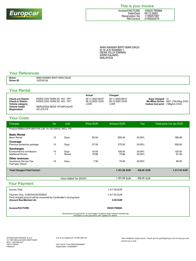Rechnung PDF - 0912-100231790664 - FR00303656847 | PDF | Fee | Value ...