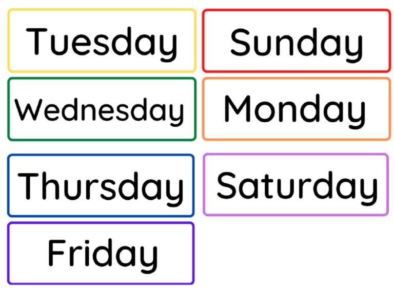 Days of The Week | PDF