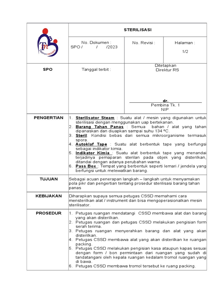 Sop CSSD | PDF | Kesehatan Holistik