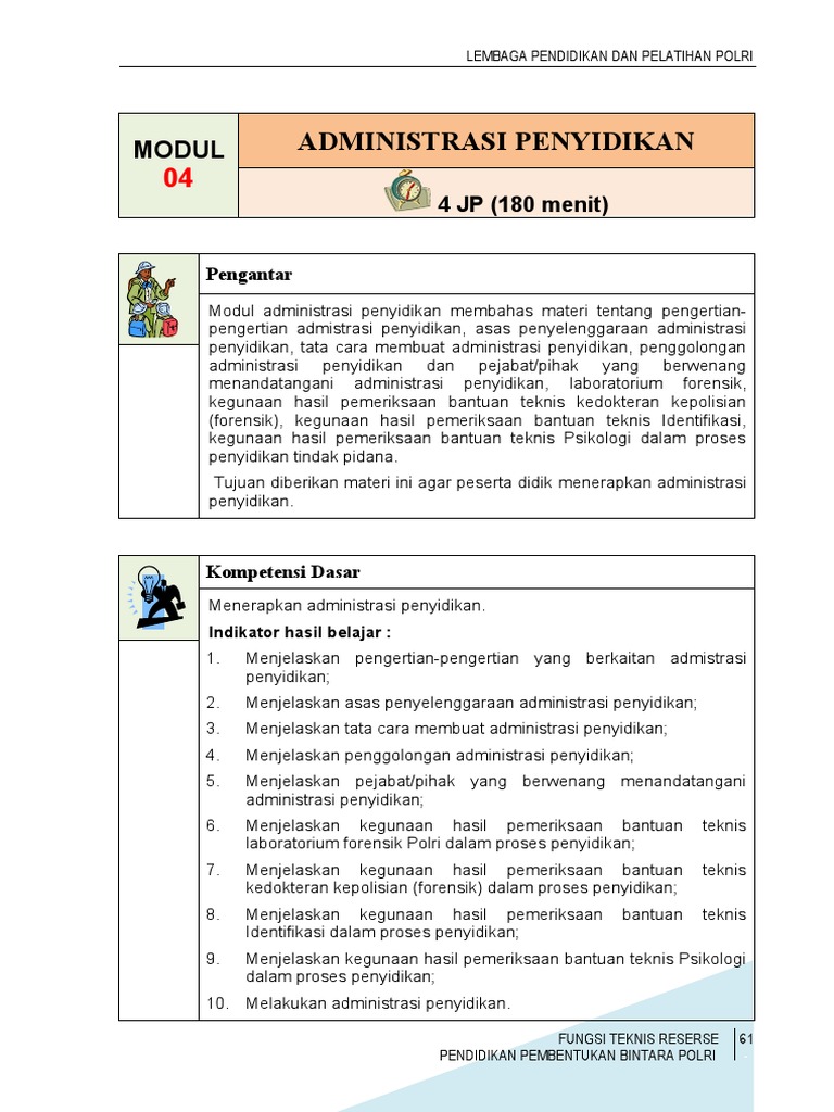 Administrasi Penyidikan Tindak Pidana | PDF