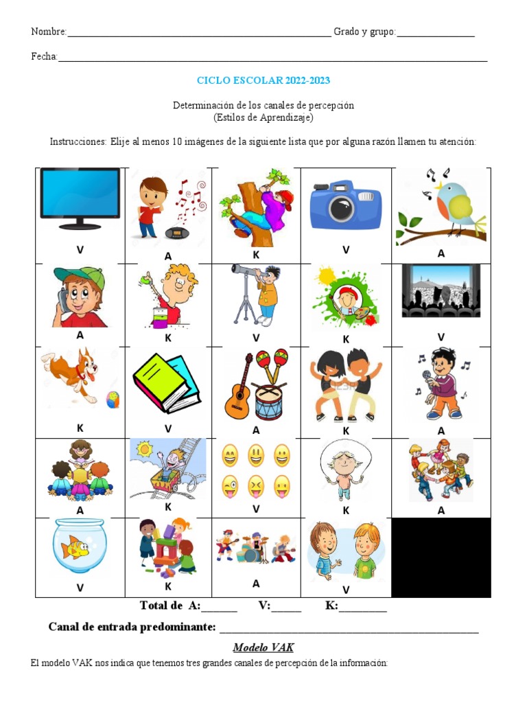 Modelo Vak | PDF | Aprendizaje | Ciencia cognitiva