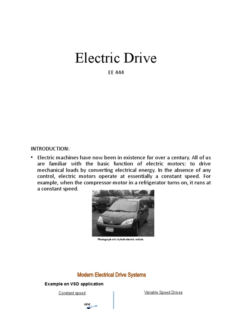 Introduction To Electric Drive | PDF | Electric Motor | Power (Physics)