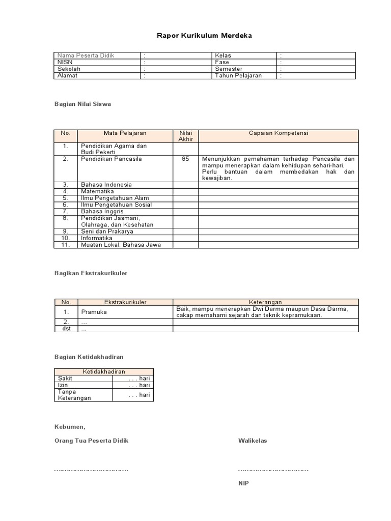 Form-5. Rapor-Km | PDF