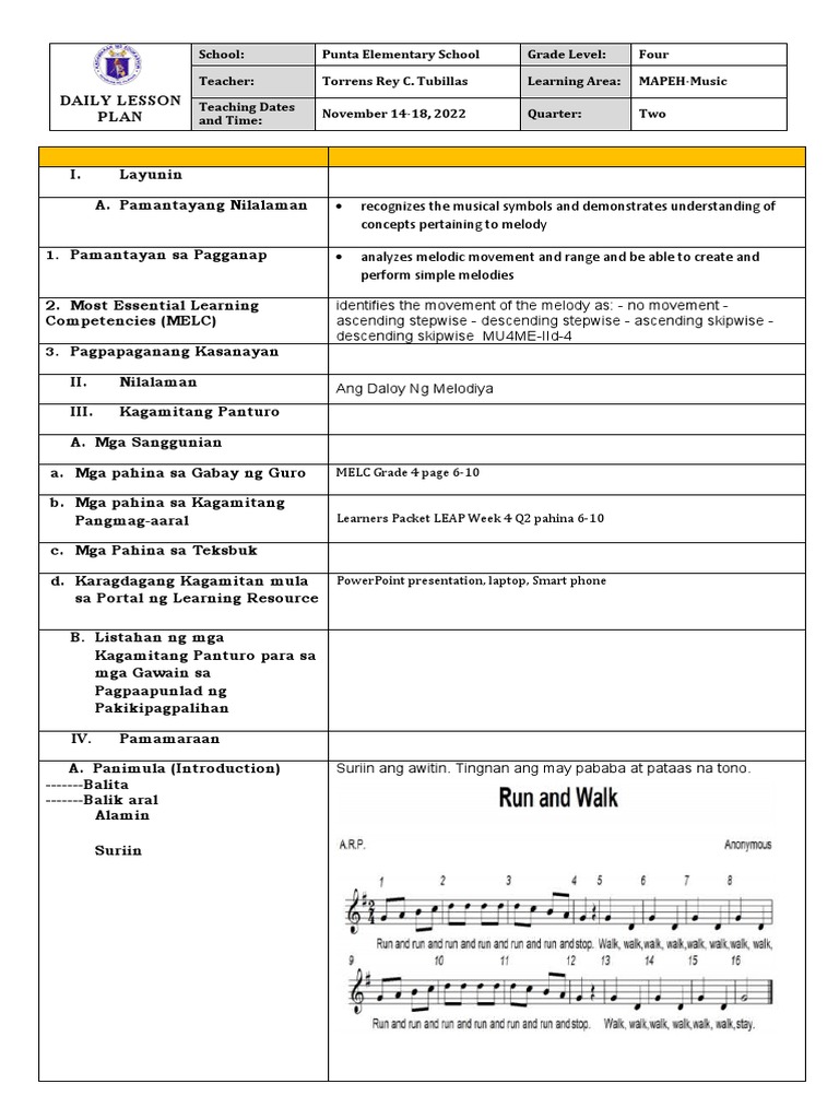 Music4 Q2 W4 Dlp-Idea-Format | PDF