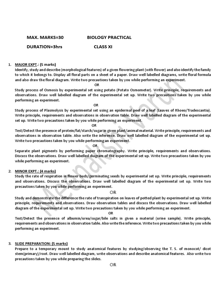 Biology Practical Class Xi 2023 | PDF | Leaf | Flowers