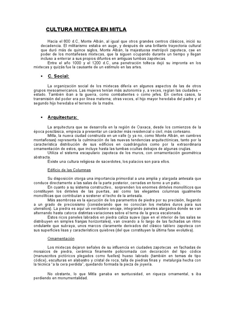 Mixtecas | PDF | Arte