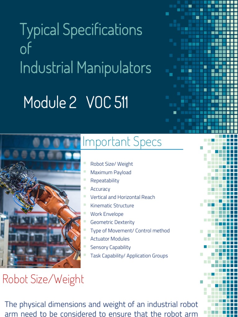 Generic Specifications of Industrial Robots | PDF | Robot | Robotics