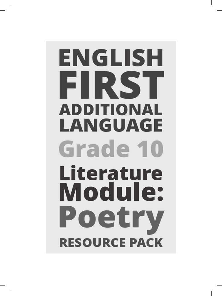 Grade 10 Poetry Resource Pack | PDF | Poetry | Linguistics