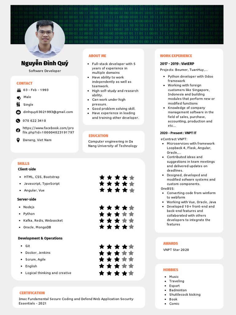 CV - Nguyễn Đình Quý | PDF | Computer Programming | Product Development