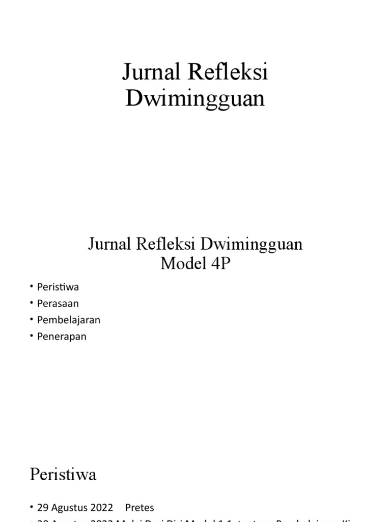 Jurnal Refleksi Dwimingguan | PDF