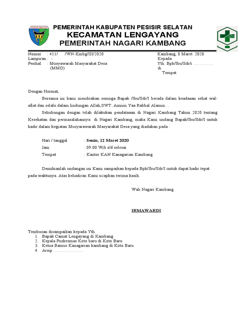 Surat MMD Wali | PDF | Ilmu Sosial | Kesehatan Holistik