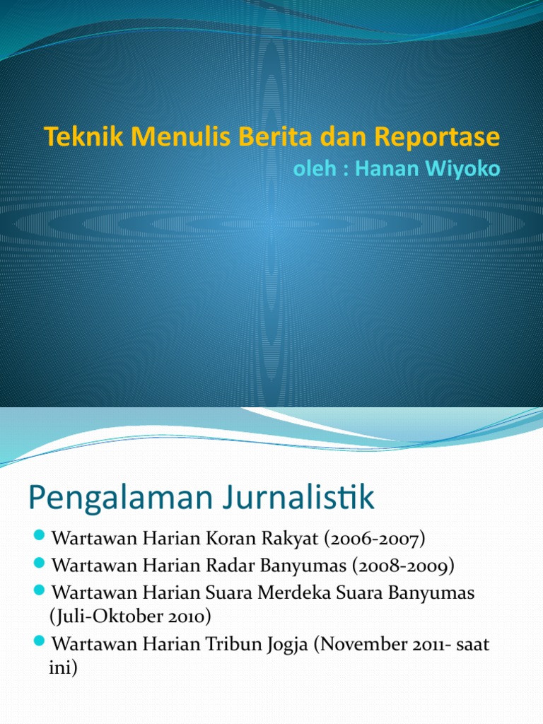 Teknik Menulis Berita Dan Reportase | PDF
