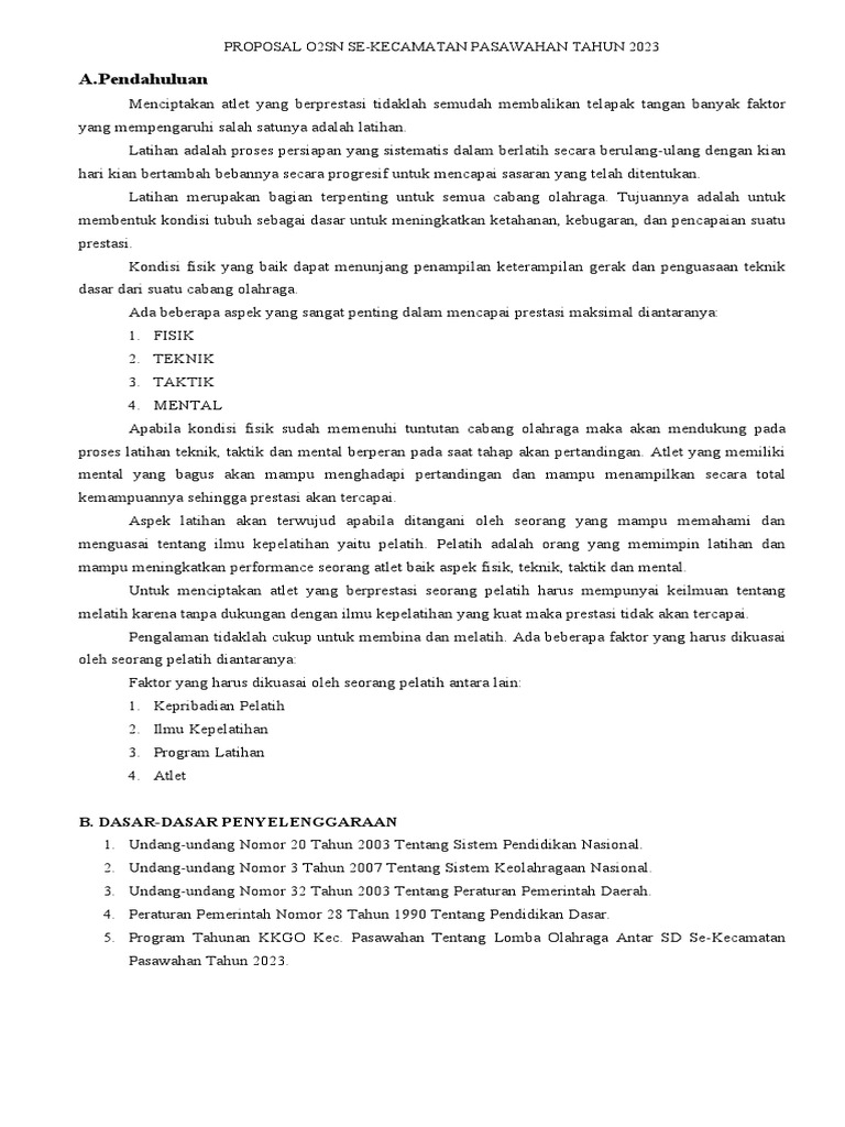 Proposal O2SN 2023 Baru | PDF