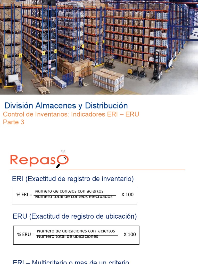 Presentacion Indicadores ERI-ERU - Part3 | PDF | Logística | Inventario