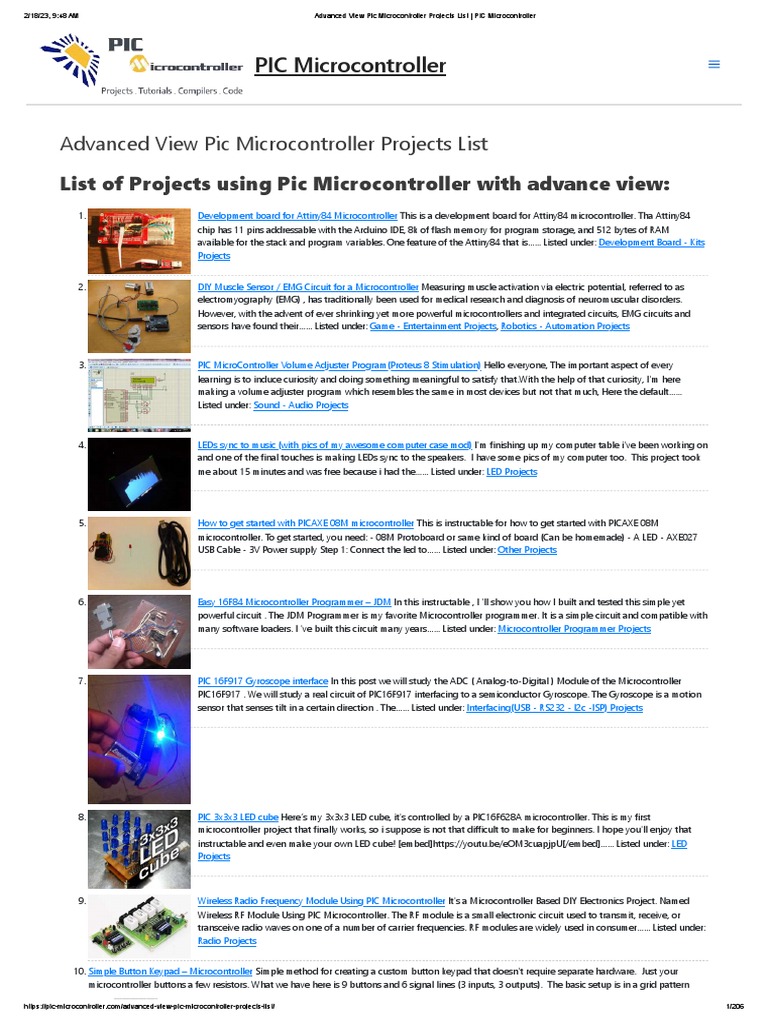 Advanced View Pic Microcontroller Projects List - PIC Microcontroller ...