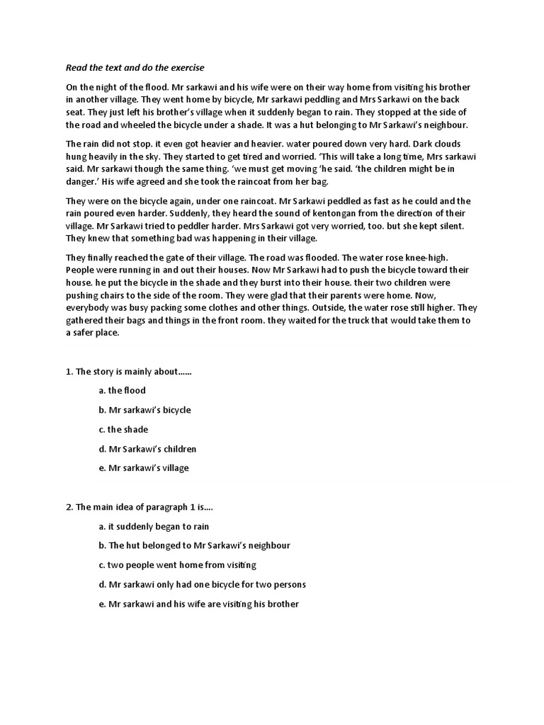 Narrative Exercise on Flood Story | PDF