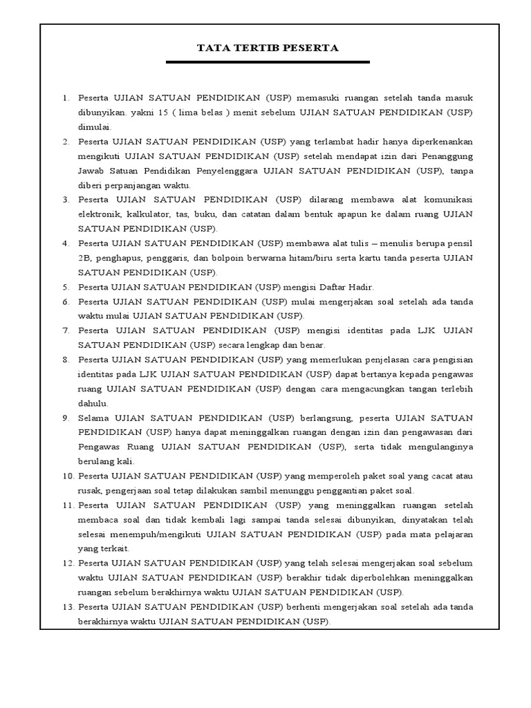 4. TATA TERTIB PESERTA TRY OUT | PDF