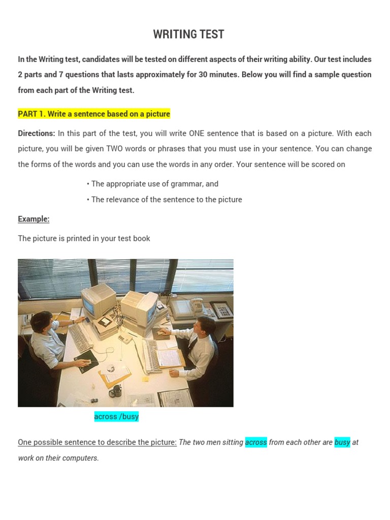 4 Writing Test | PDF