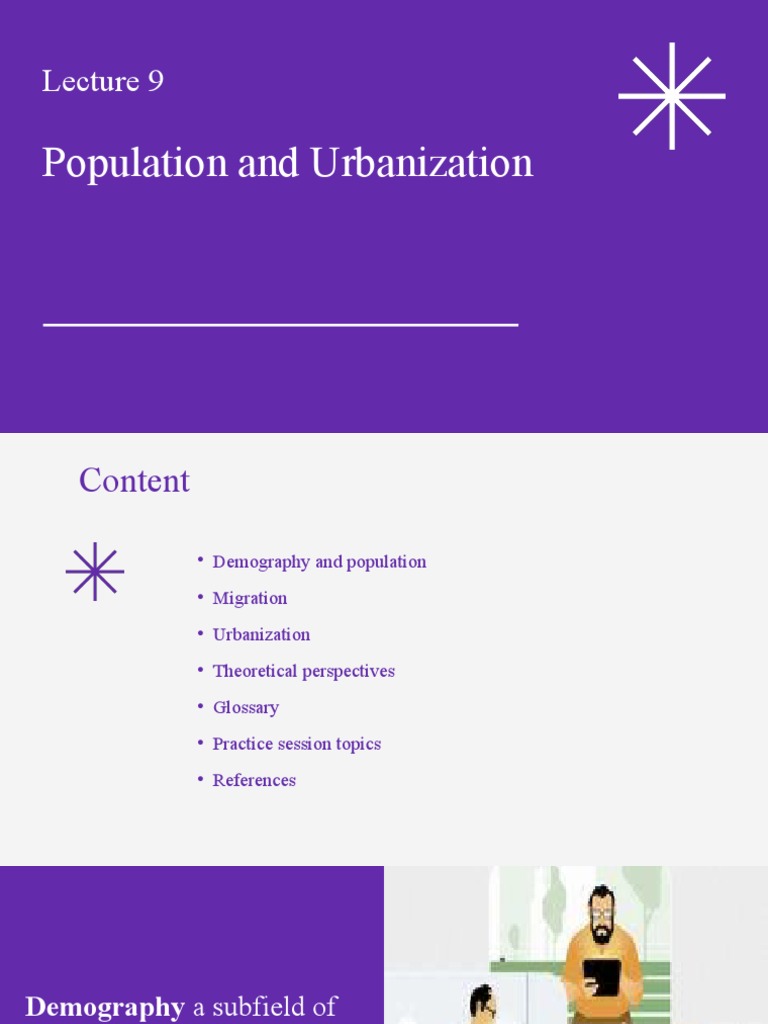 Lecture 9. Population and Urbanization | PDF | Human Migration | Demography