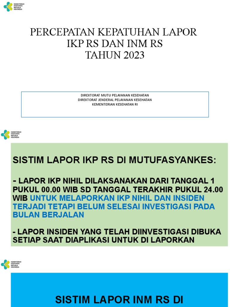 Laporan Kepatuhan IKP & INM RS 2023 | PDF | Pengelolaan Keuangan & Uang