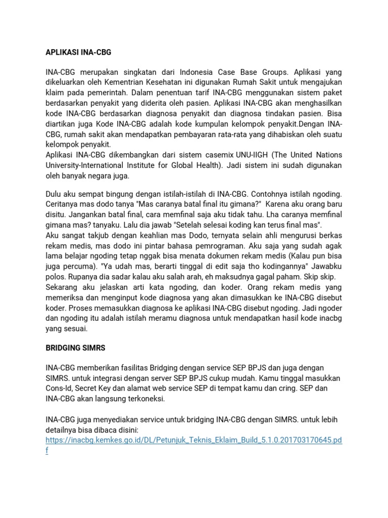APLIKASI INAcbg | PDF | Komputer