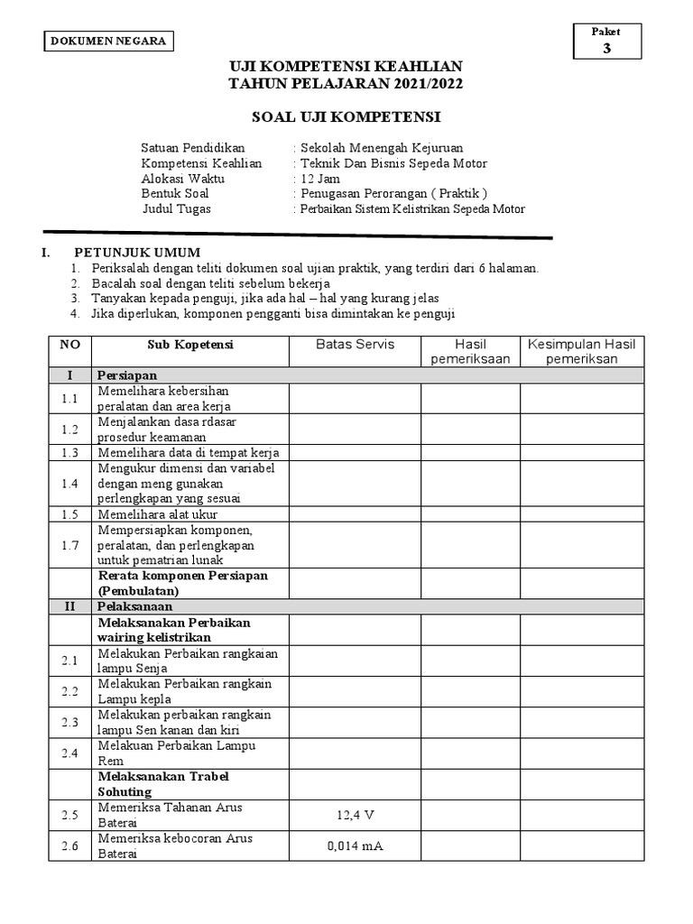 Soal Praktek UKK TBSM | PDF