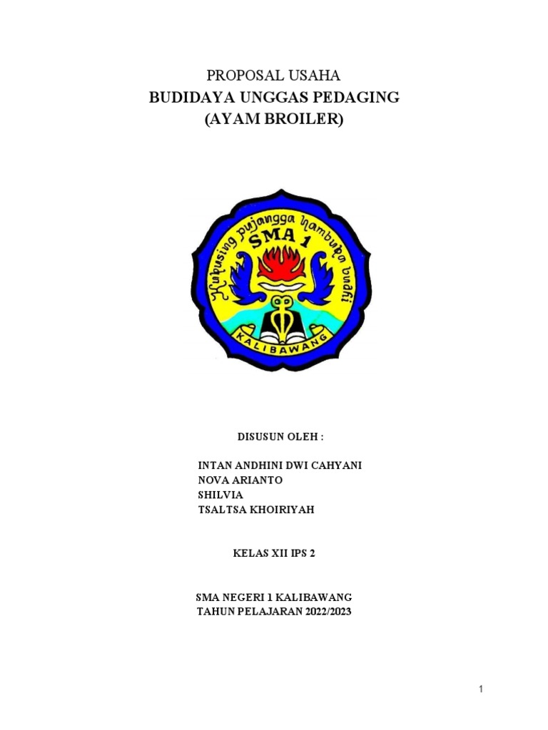 Proposal Budidaya Unggas Pedaging (XII IPS 2) | PDF