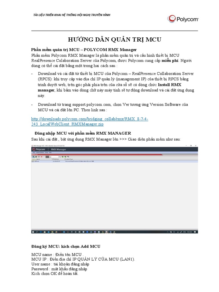 1- HƯƠNG DẪN SỬ DỤNG MCU | PDF