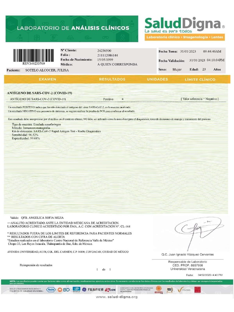 Prueba Salud Digna | PDF