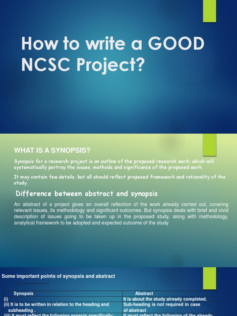 How To Write A GOOD NCSC Project | PDF | Methodology | Experiment