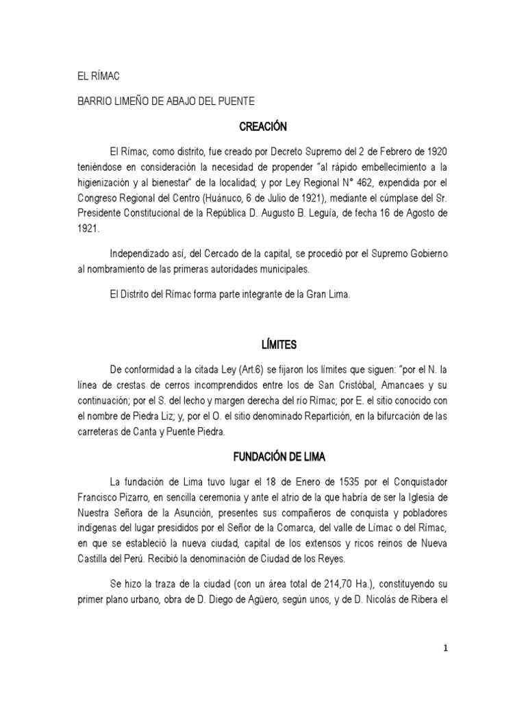 El Rímac | PDF | Lima | Nueva españa