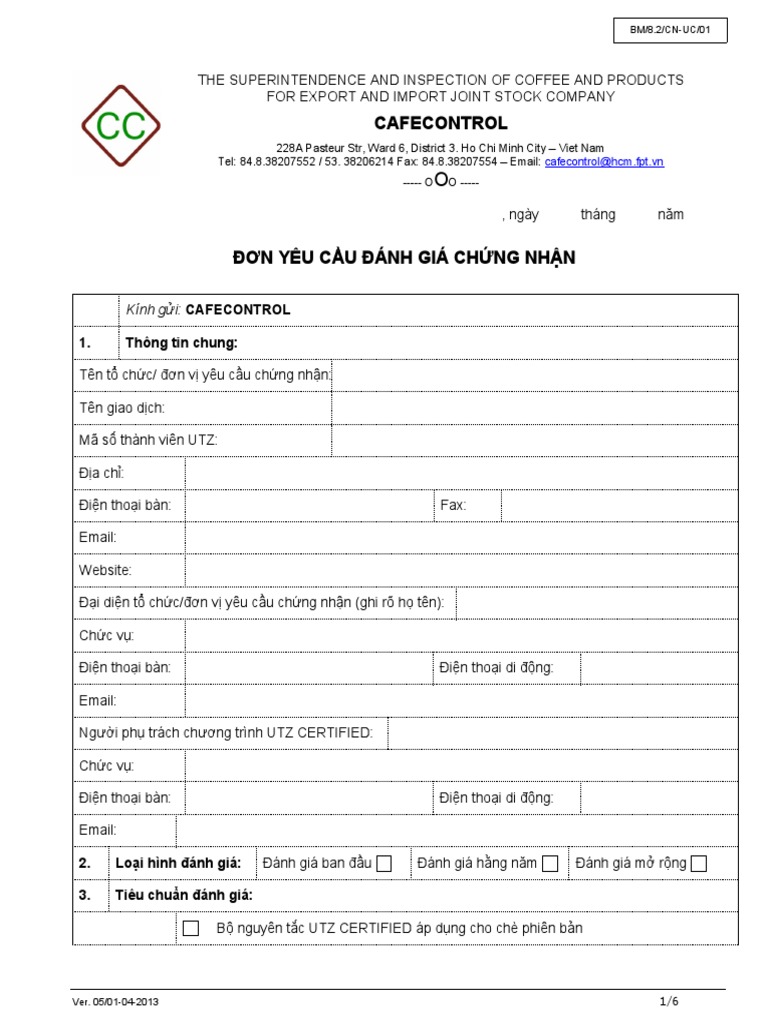 Don Yeu Cau Chung Nhan Che | PDF