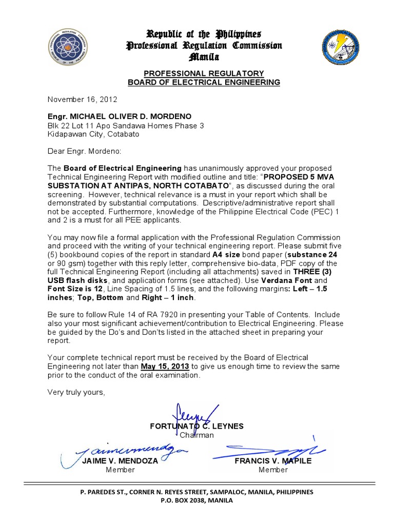 Pee Guidelines (PRC) | PDF | Affidavit | Electrical Engineering