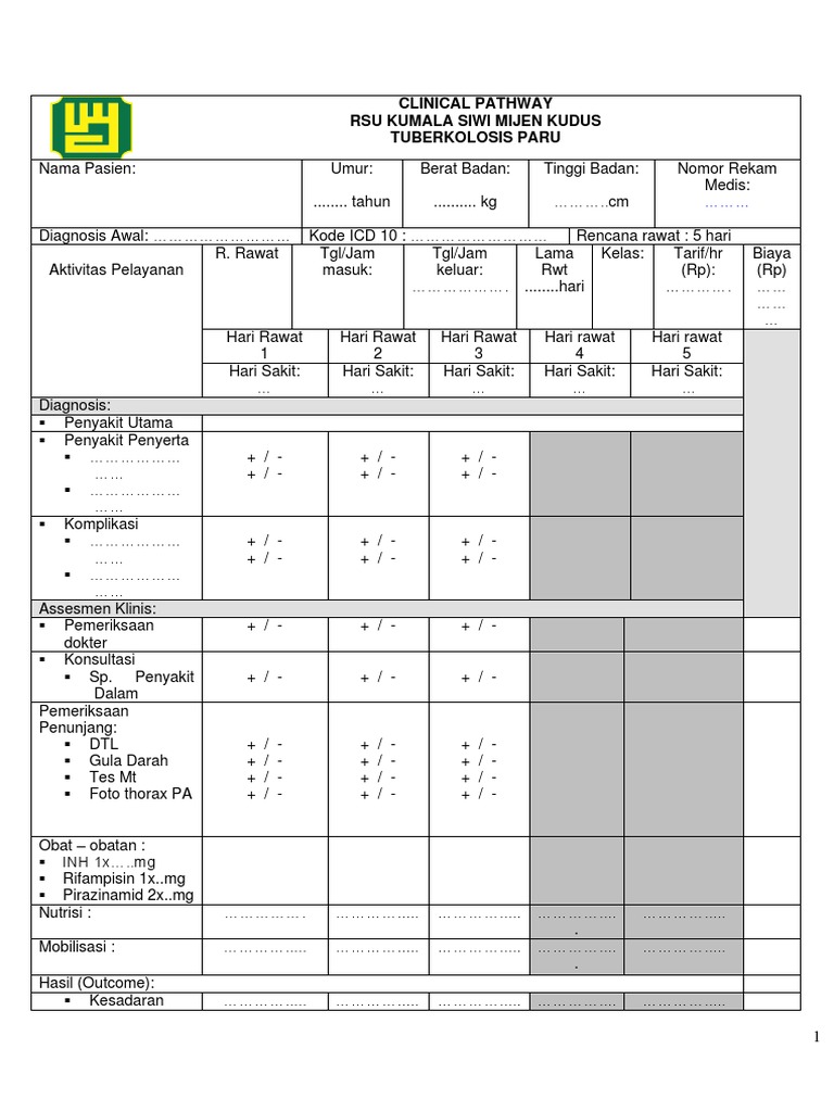 Clinical Pathway TB Paru RSU Kumala Siwi | PDF