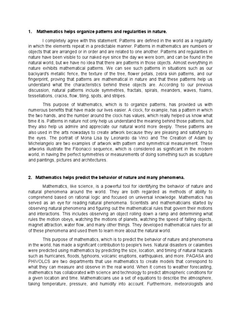 Mathematics in The Modern World | PDF | Pattern | Mathematics