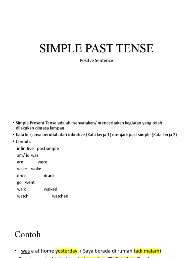 Materi Simple Past Tense Pert 8 | PDF